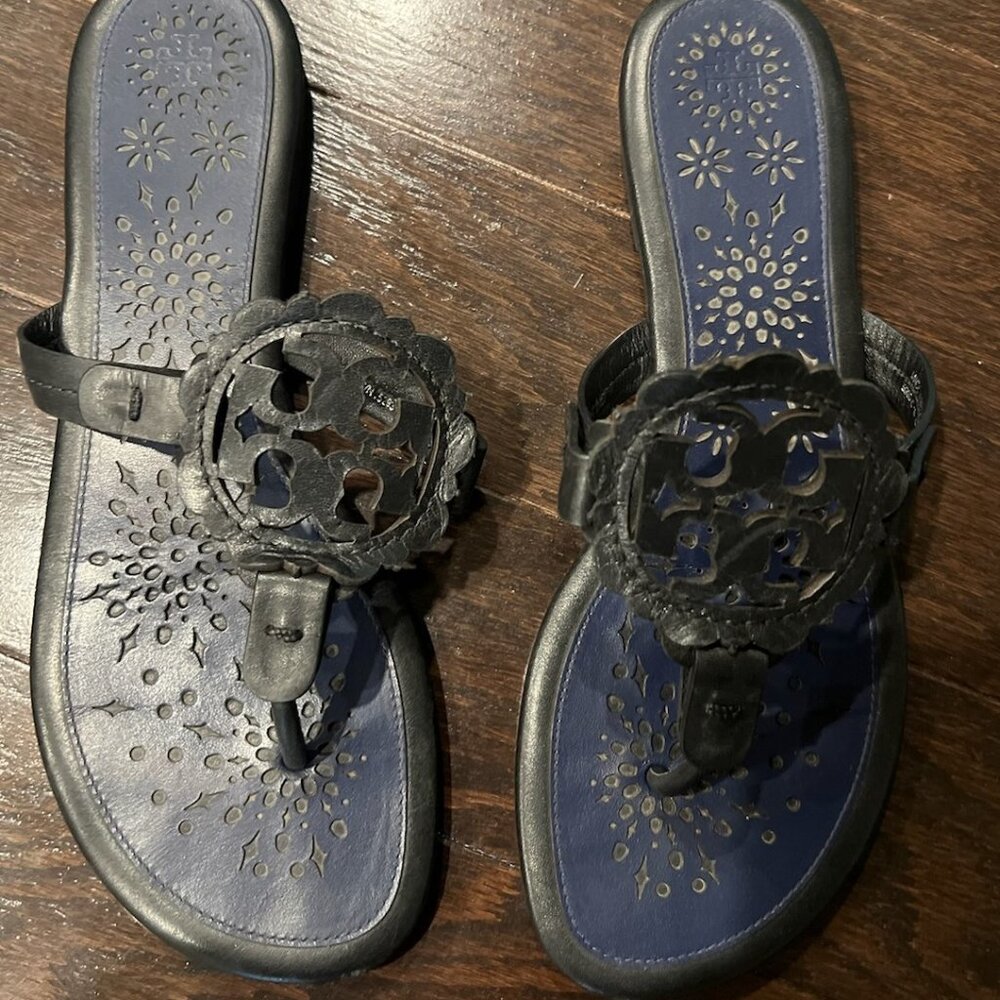 Tory Burch Miller Scallop Medallion Sandals Shoes Per… - Gem